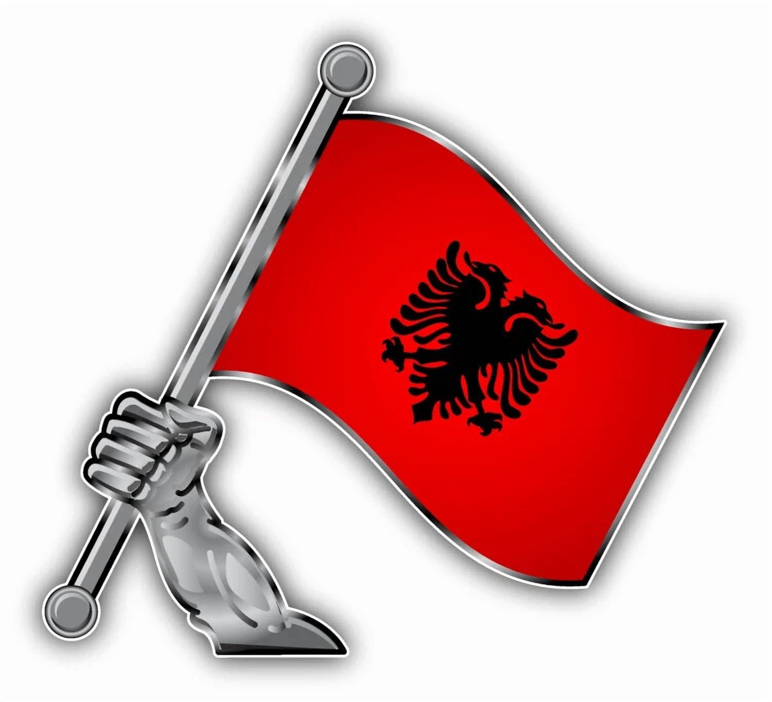 DOPASTICKER Albania Flag Hand Car Bumper Sticker Decal Gift You ...