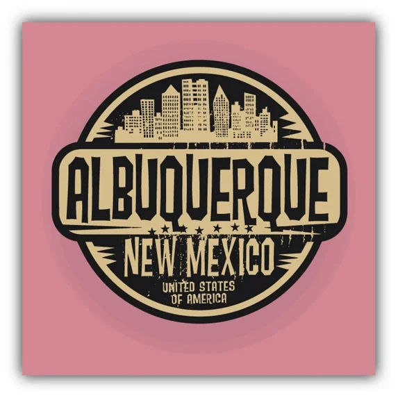 DOPASTICKER Albuquerque City Usa Grunge Label Sticker Decal Phone Decal ...