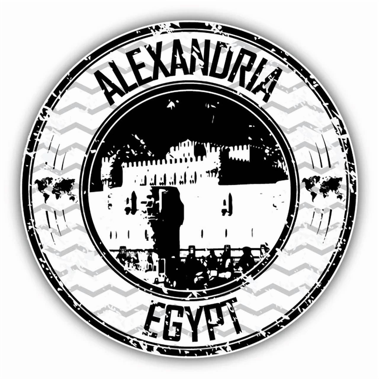 DOPASTICKER Alexandria Egypt Grunge Rubber Travel Sticker Decal Phone ...