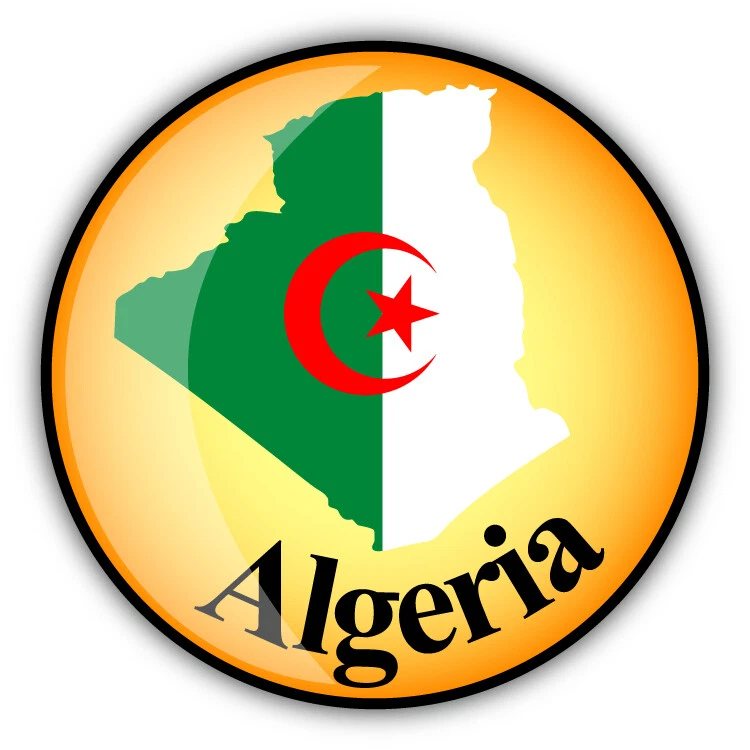 DOPASTICKER Algeria Flag Map Glossy Car Bumper Sticker Decal Gift You ...