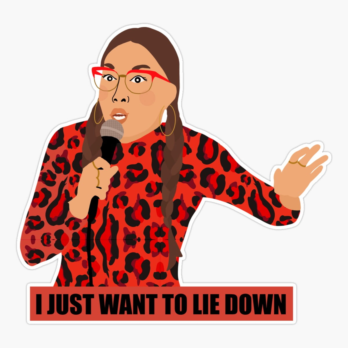 DOPASTICKER Ali Wong, I Just Want To Lie Down! Sticker, Phone Sticker ...