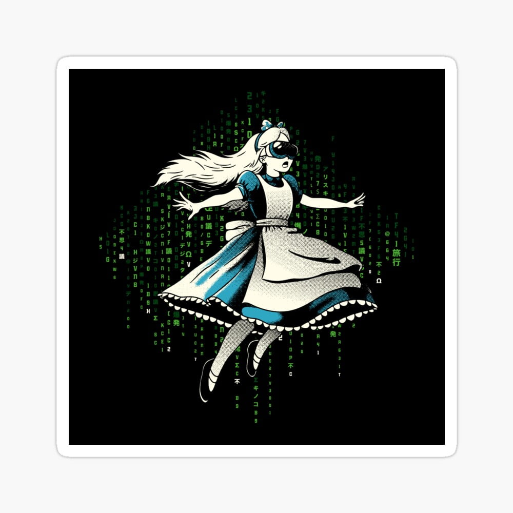 DOPASTICKER Alice Green Code Rain Japanese - Hot Trending Sticker Phone ...