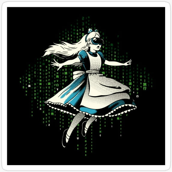 DOPASTICKER Alice Green Code Rain Japanese Perfect Gift Everyone Phone ...