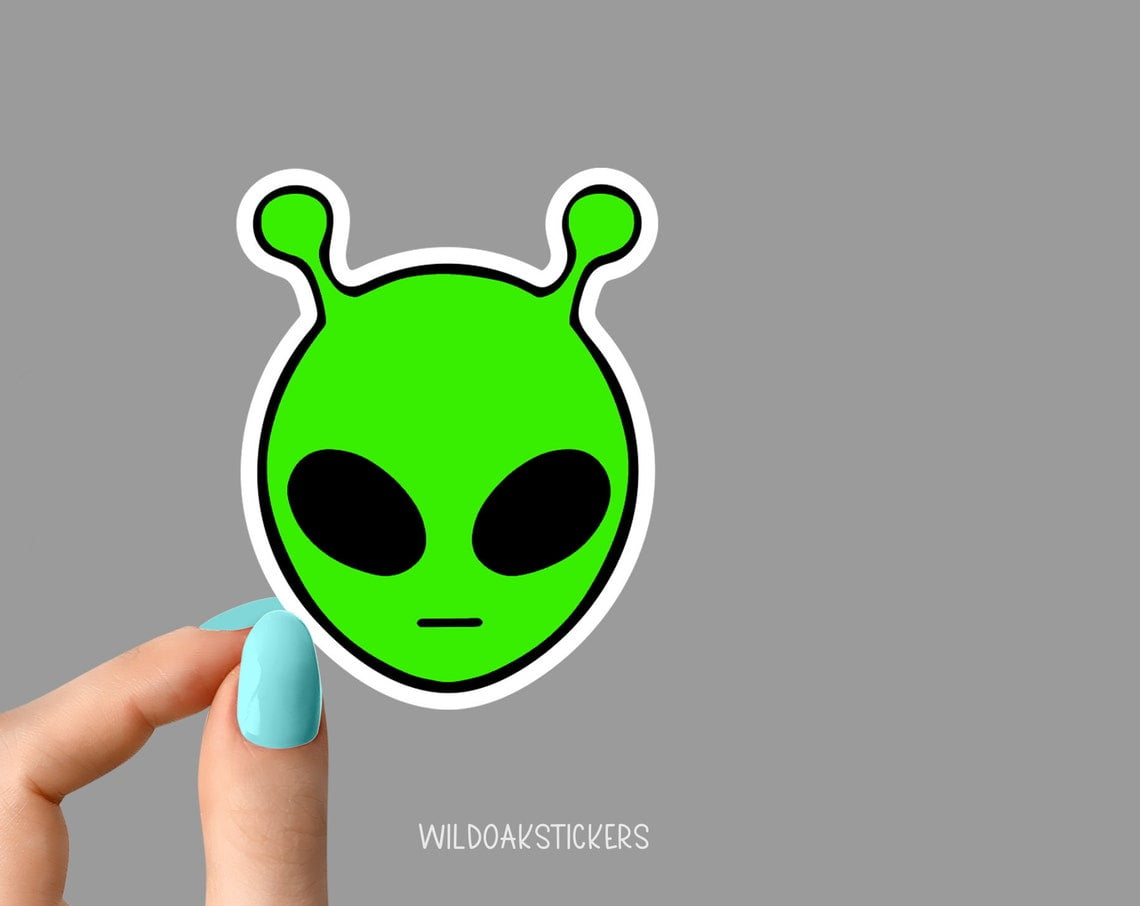 DOPASTICKER Alien Head Sticker, Alien Stickers, Alien Stickers ...