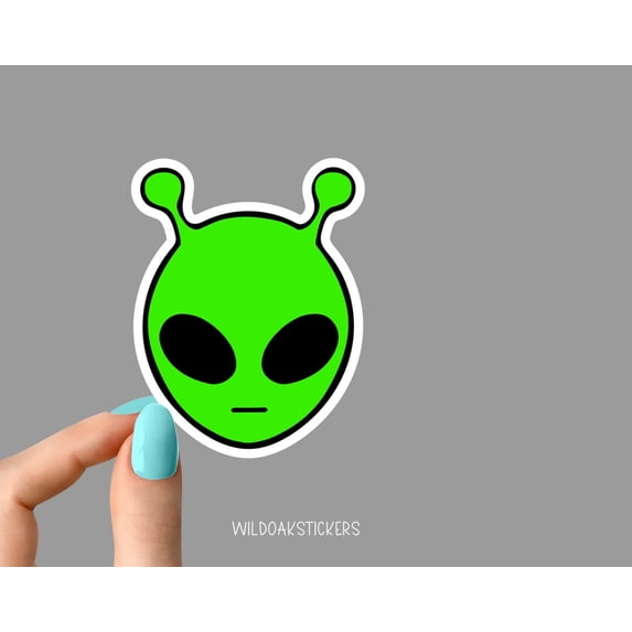 DOPASTICKER Alien Head Sticker, Alien Stickers, Alien Stickers ...