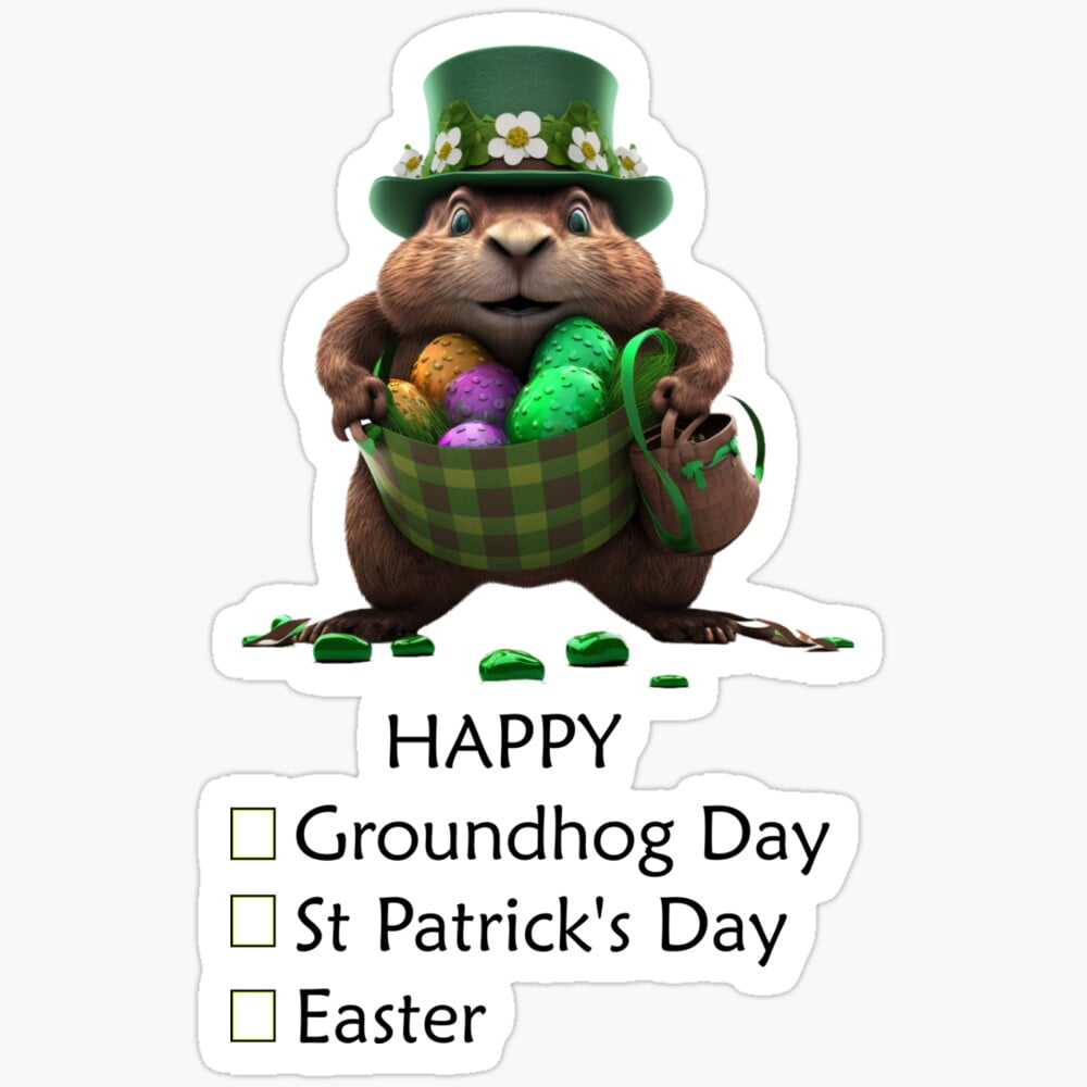 DOPASTICKER All-In-One: Happy Groundhog Day, St Patricks Day, And Egg ...