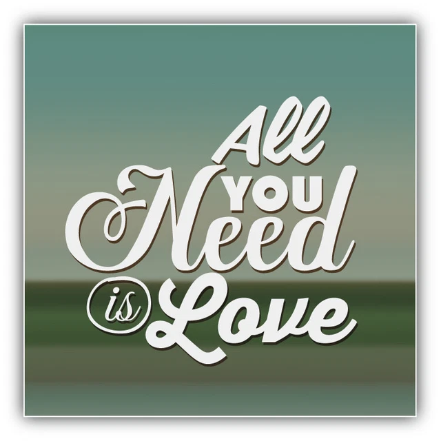 DOPASTICKER All You Need Is Love Sticker Decal Phone Decal Water Bottle ...