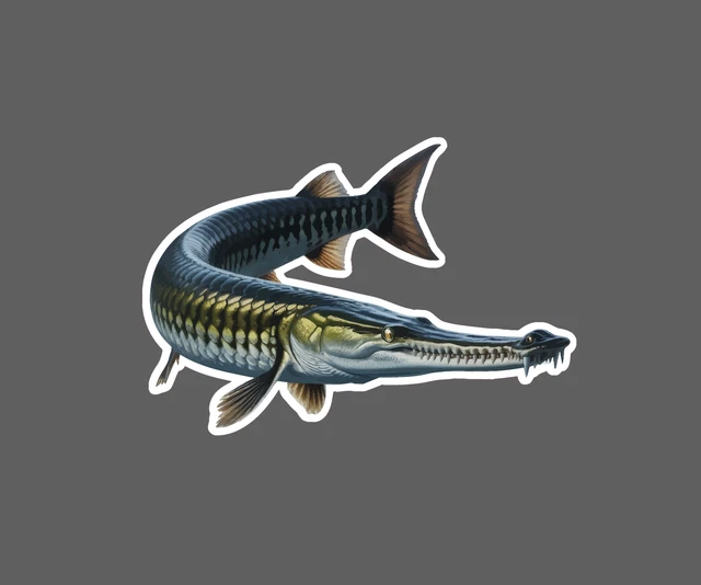 DOPASTICKER Alligator Gar Sticker Fish Nature Wildlife Gift Sticker ...