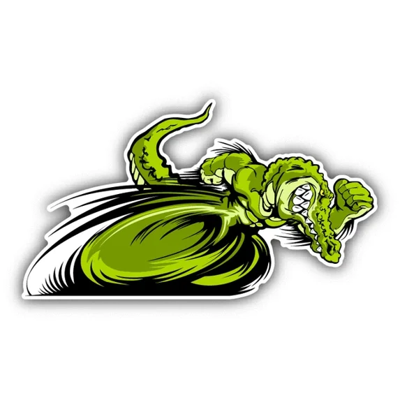 DOPASTICKER Alligator Speeding Mascot Cartoon Sticker Decal Phone Decal ...