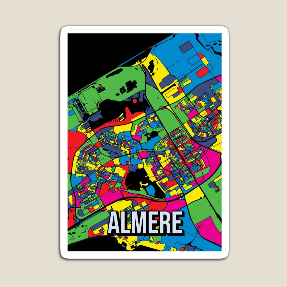 DOPASTICKER Almere Pop Art Abstract Netherlands City Map Decorative ...