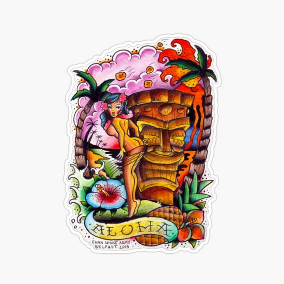 DOPASTICKER Aloha! Sticker, Phone Sticker Water Bottle Sticker Car ...