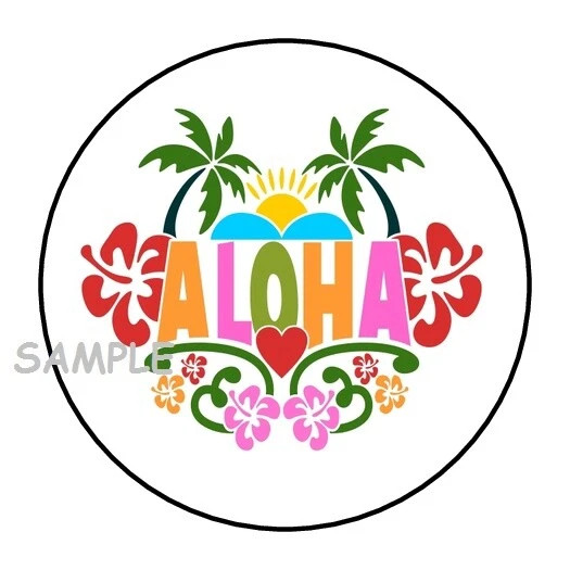DOPASTICKER Aloha Stickers Beach Luau Phone Decal Water Bottle Stickers ...