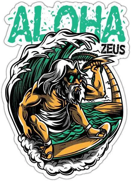 DOPASTICKER Aloha Zeus Surfing Surfer Hawaii Vacation Car Window ...