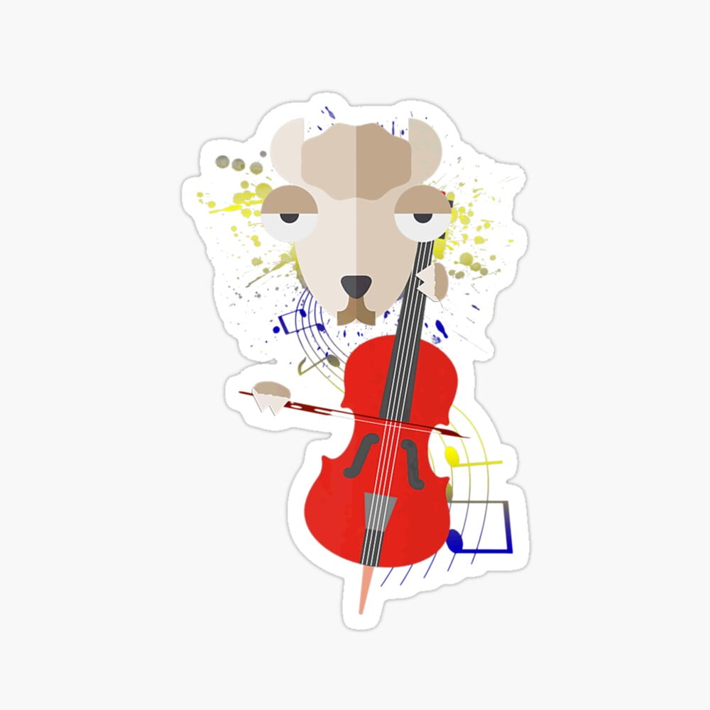 DOPASTICKER Alpaca Playing Cello Music Classical Orchestra - Hot ...