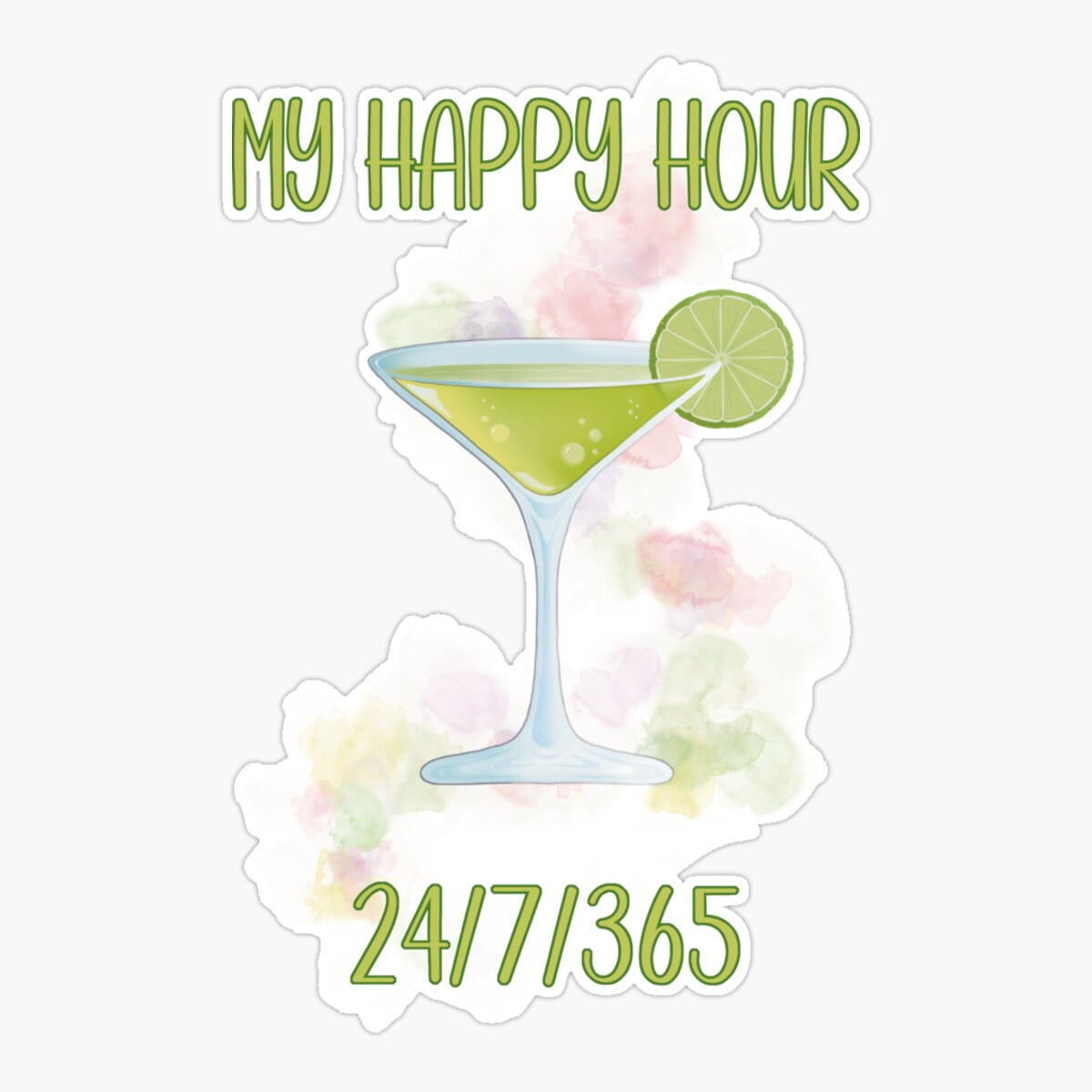 DOPASTICKER Always Happy Hour Cocktail 2 Sticker, Phone Sticker Car ...