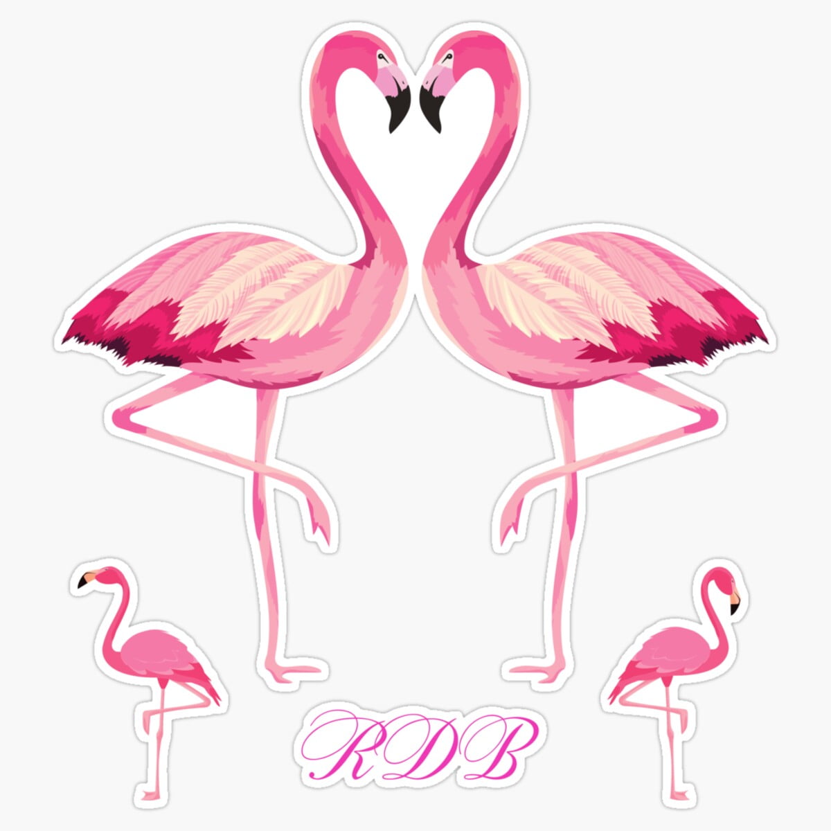 DOPASTICKER Amazing Flamingos Sticker, Phone Sticker Car Stickers ...