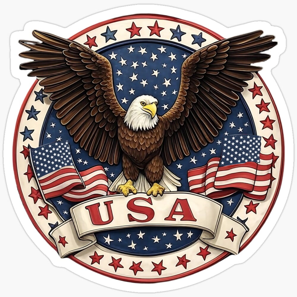 DOPASTICKER Amazing Usa Eagle Sticker Fourth Of July Sticker, Memorial ...
