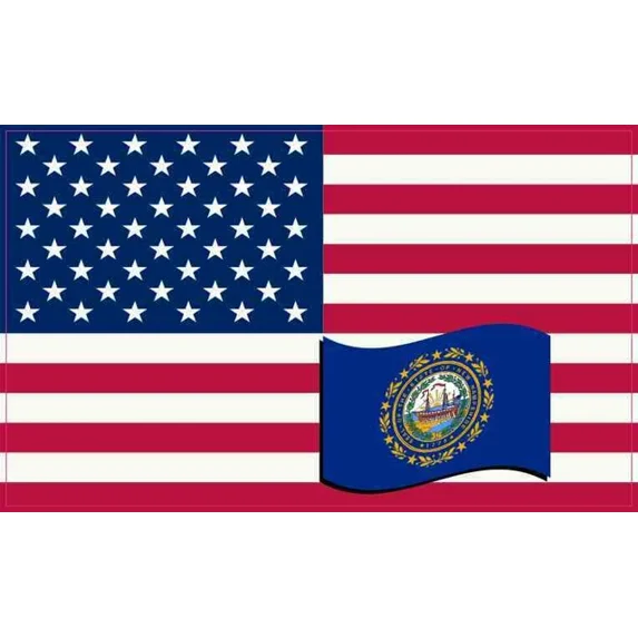 DOPASTICKER America And Hampshire Flag Sticker State Flags Car Sticker ...