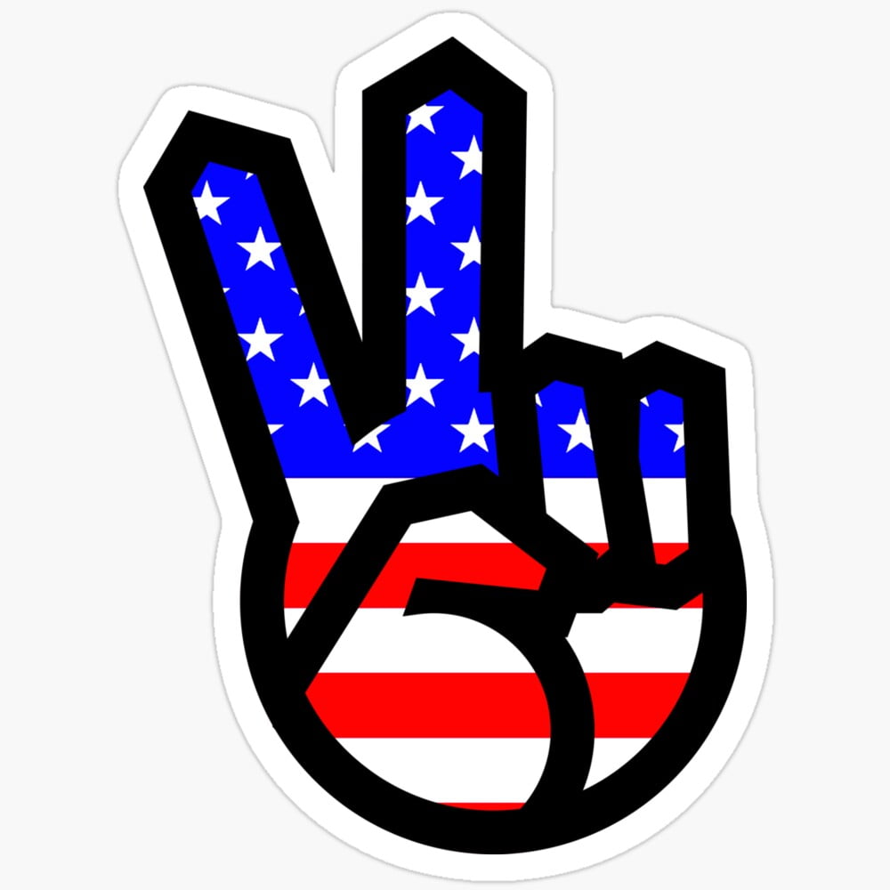 DOPASTICKER America Peace Sign Sticker Fourth Of July Sticker, Memorial ...