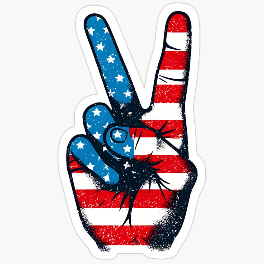 DOPASTICKER America: Peace! Sticker Fourth Of July Sticker, Memorial ...