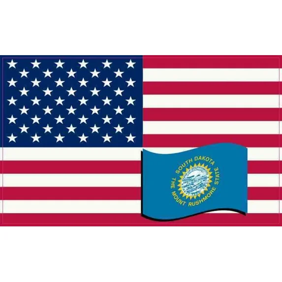 DOPASTICKER American And South Dakota Flag Sticker Phone Sticker, Latop ...