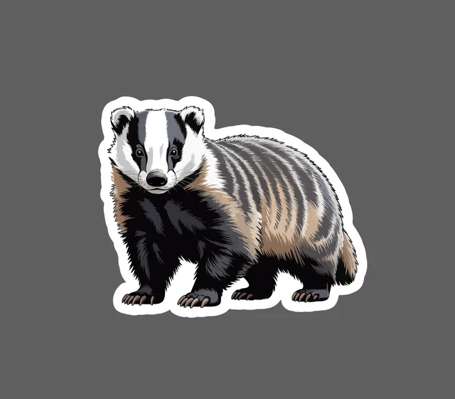 DOPASTICKER American Badger Sticker Animal Wildlife Sports Gift Sticker ...