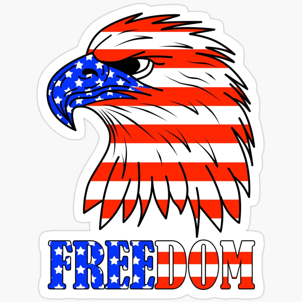 DOPASTICKER American Bald Eagle 4Th Of July Celebration, Patriotic Gift ...