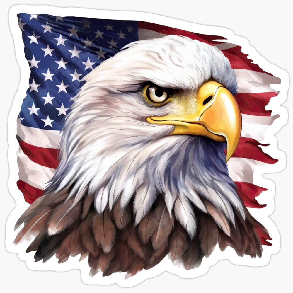DOPASTICKER American Bald Eagle: America'S Sticker Fourth Of July ...