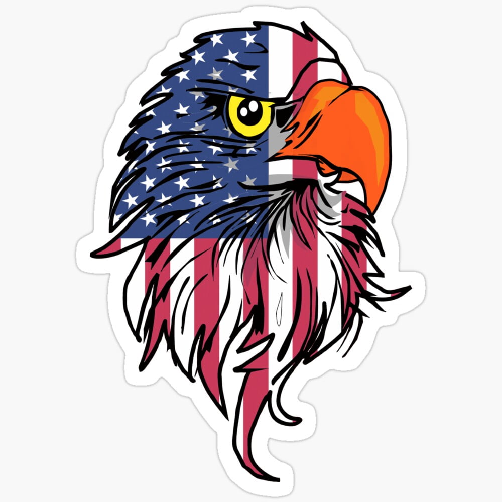 DOPASTICKER American Bald Eagle Sticker Fourth Of July Sticker ...