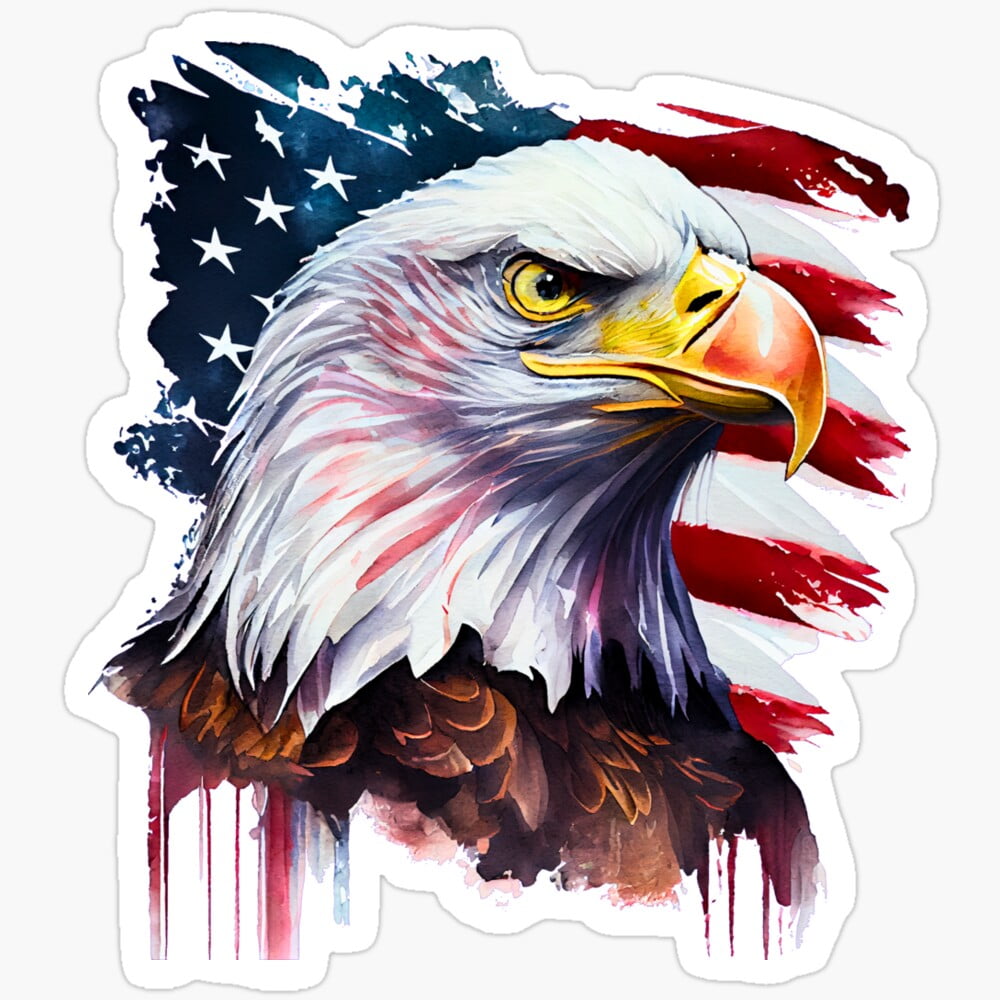 DOPASTICKER American Bald Eagle Sticker Fourth Of July Sticker ...