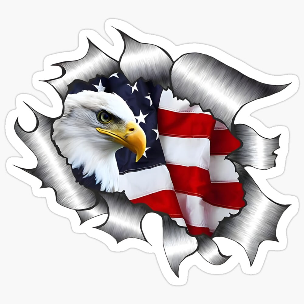 DOPASTICKER American Bald Eagle Sticker Fourth Of July Sticker ...