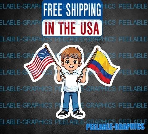 DOPASTICKER American Colombia Boy Colombian Flag Car Sticker Phone ...