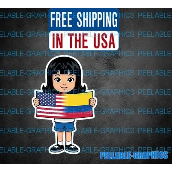 DOPASTICKER American Colombia Girl Colombian Flag Car Sticker Phone ...