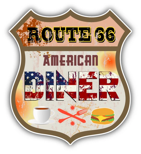 DOPASTICKER American Dinner Route 66 Sticker Decal Phone Decal Water ...