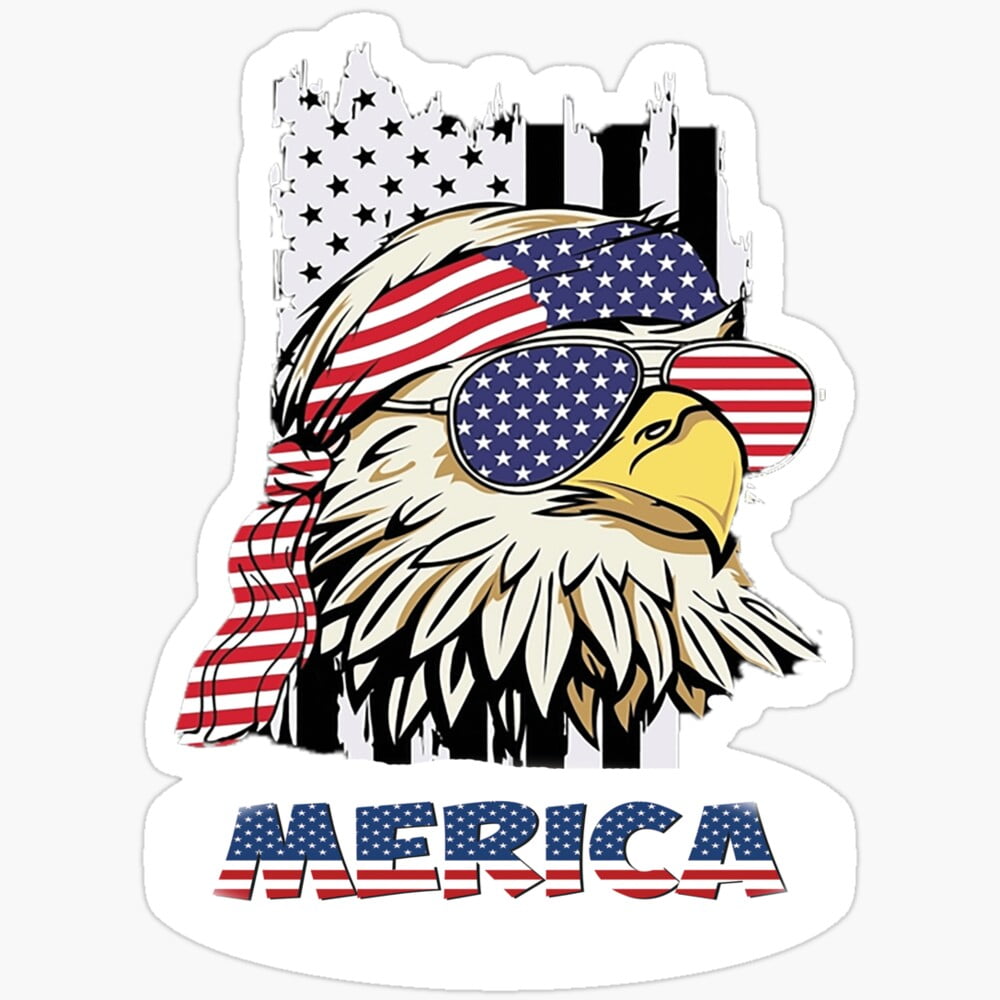 DOPASTICKER American Eagle Flag Patriotic Graphic 4Th Of July Sticker ...
