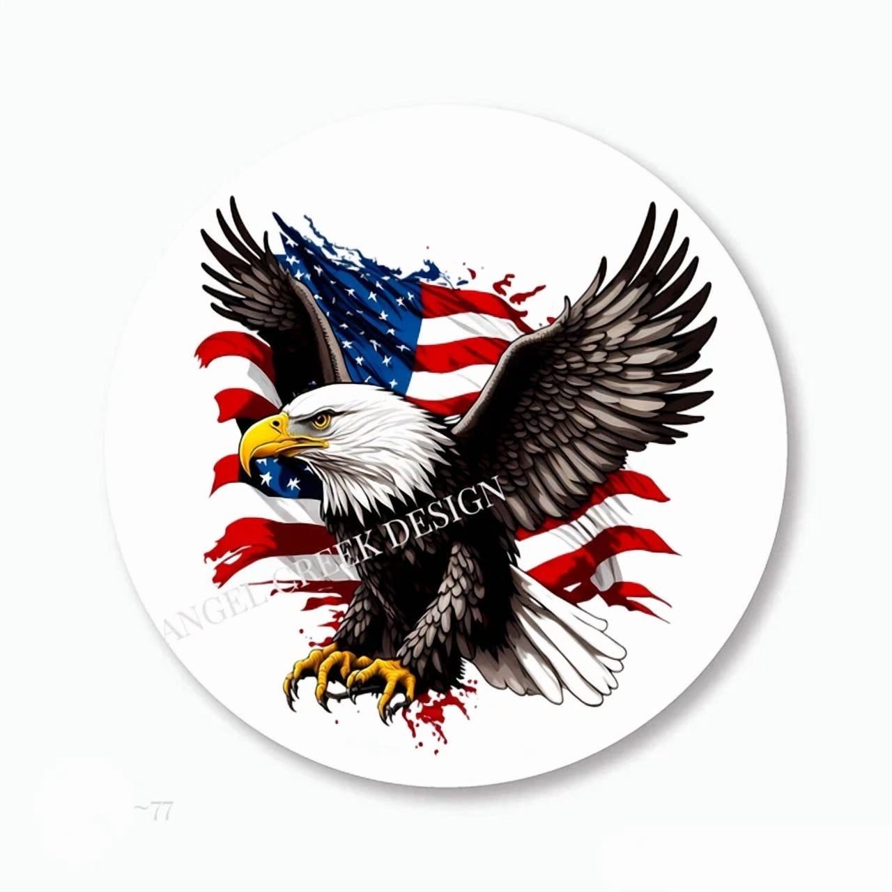 DOPASTICKER American Eagle Flag Scrapbook Stickers Patriotic Phone ...