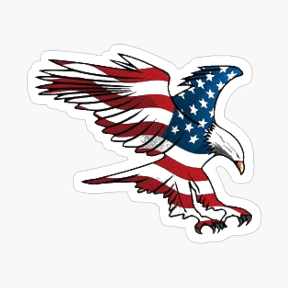 DOPASTICKER American Eagle Flag Steacker Sticker Fourth Of July Sticker ...