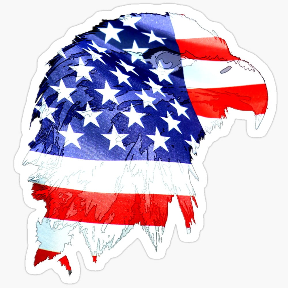 DOPASTICKER American Eagle Patriotic 4Th Of July Flags Usa United ...