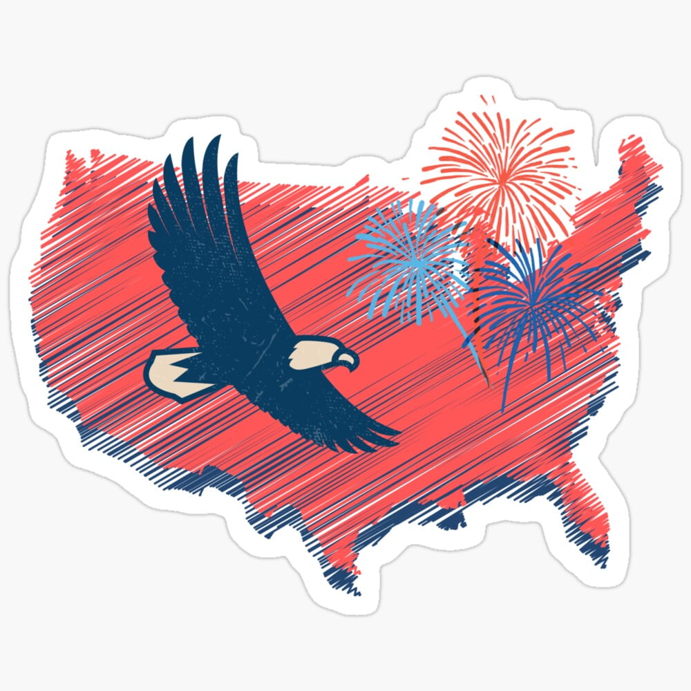 DOPASTICKER American Eagle Sticker Fourth Of July Sticker, Memorial Day ...