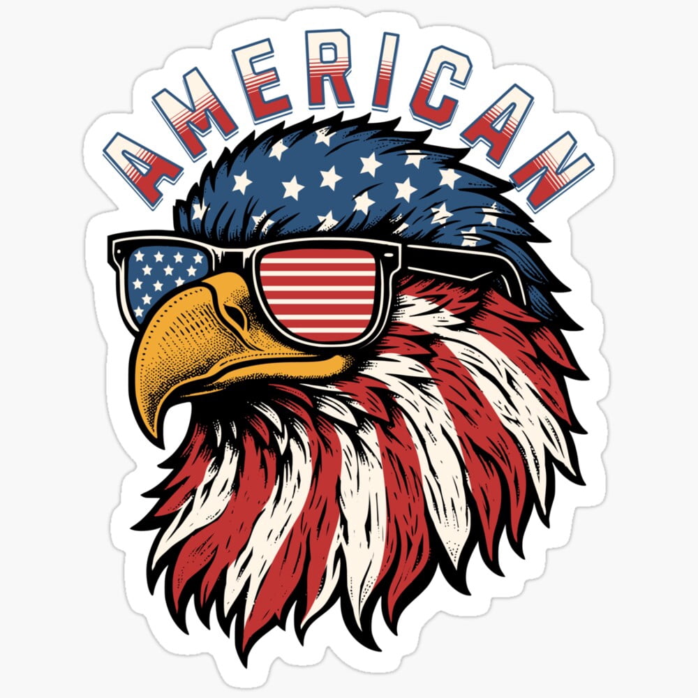 DOPASTICKER American Eagle Sticker Fourth Of July Sticker, Memorial Day ...
