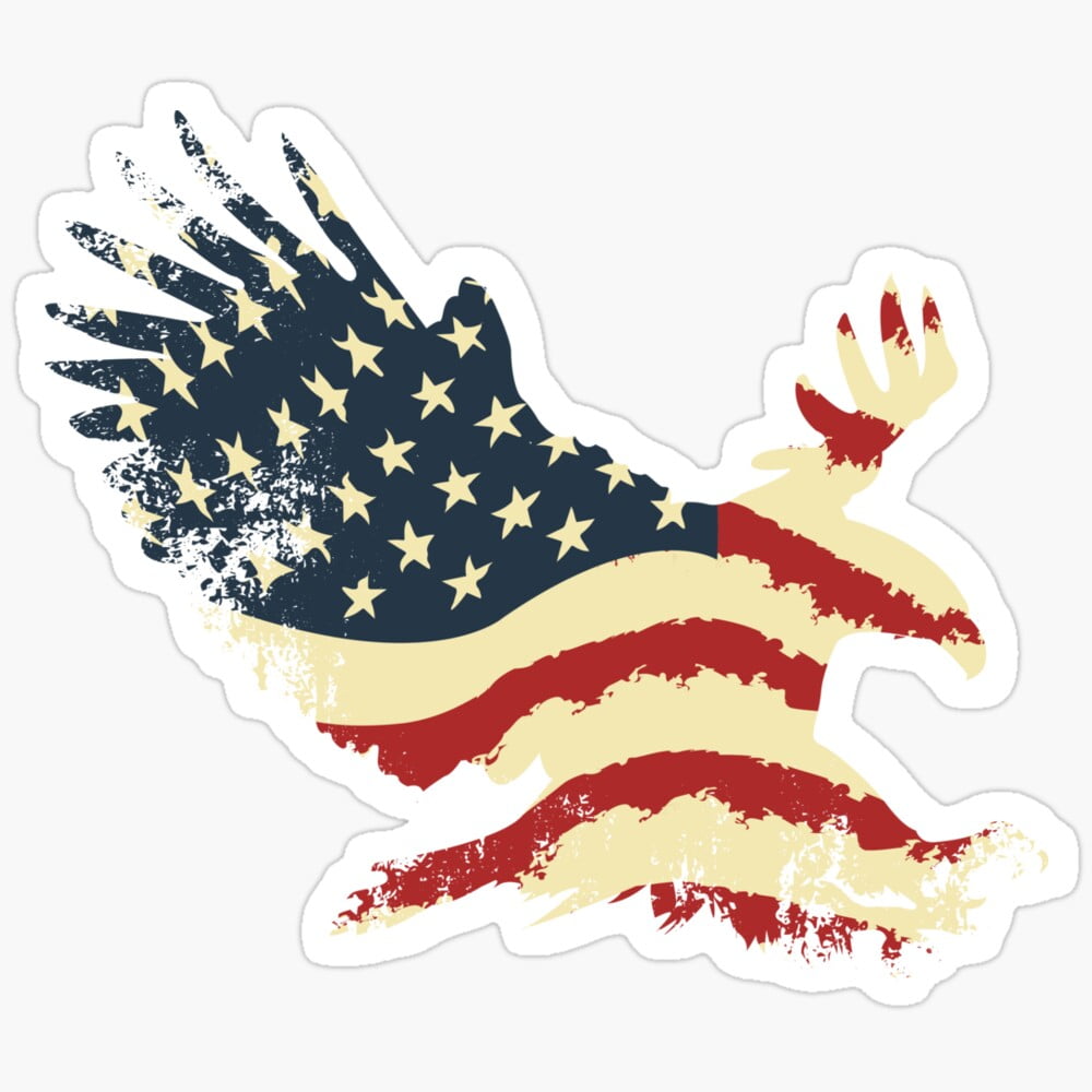 DOPASTICKER American Eagle Sticker Fourth Of July Sticker, Memorial Day ...
