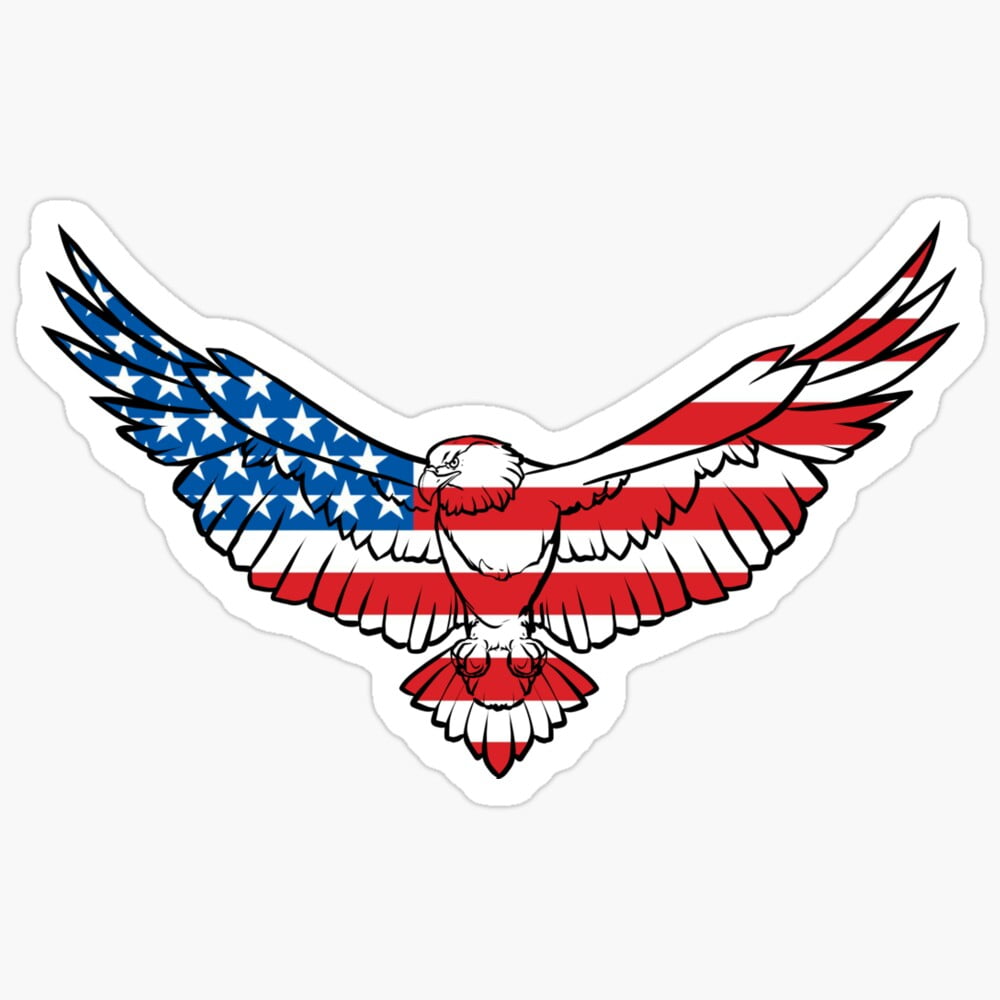 DOPASTICKER American Eagle Sticker Fourth Of July Sticker, Memorial Day ...