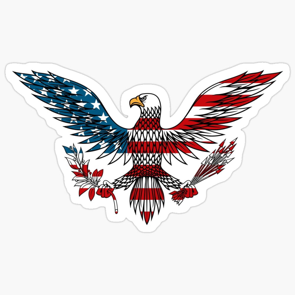 DOPASTICKER American Eagle - Usa Flag - Red White Blue Sticker Phone ...