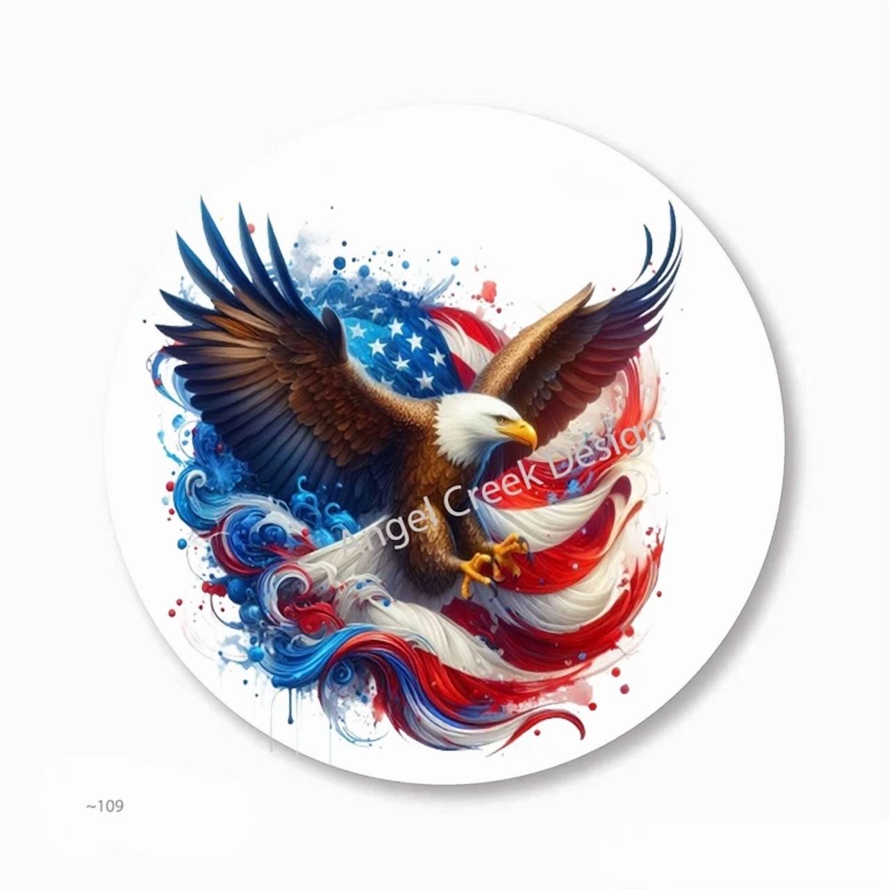DOPASTICKER American Eagle Usa Wavy Flag Patriotic Scrapbook Stickers ...