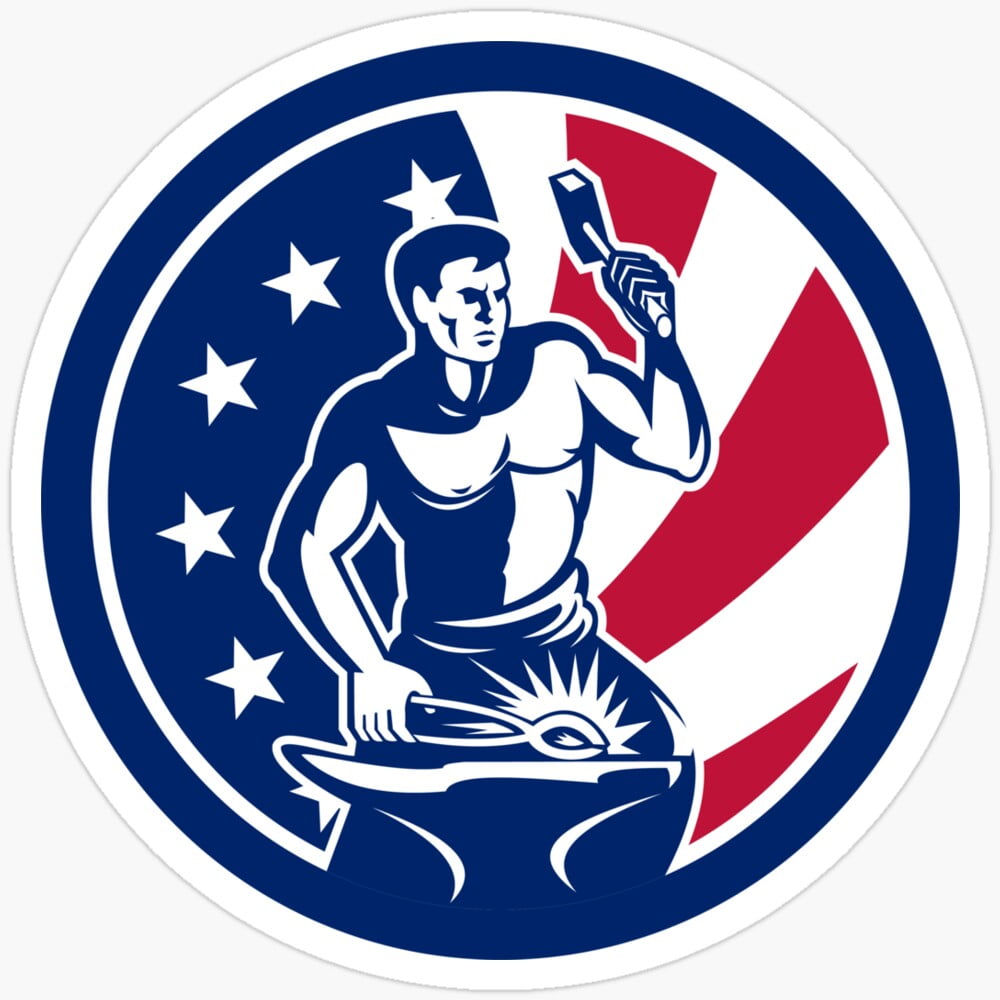 DOPASTICKER American Farrier Usa Flag Icon Sticker Phone Decal Water ...