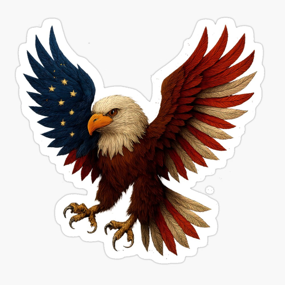 DOPASTICKER American Flag Bald Eagle Patriotic Eagle 4Th Of July ...
