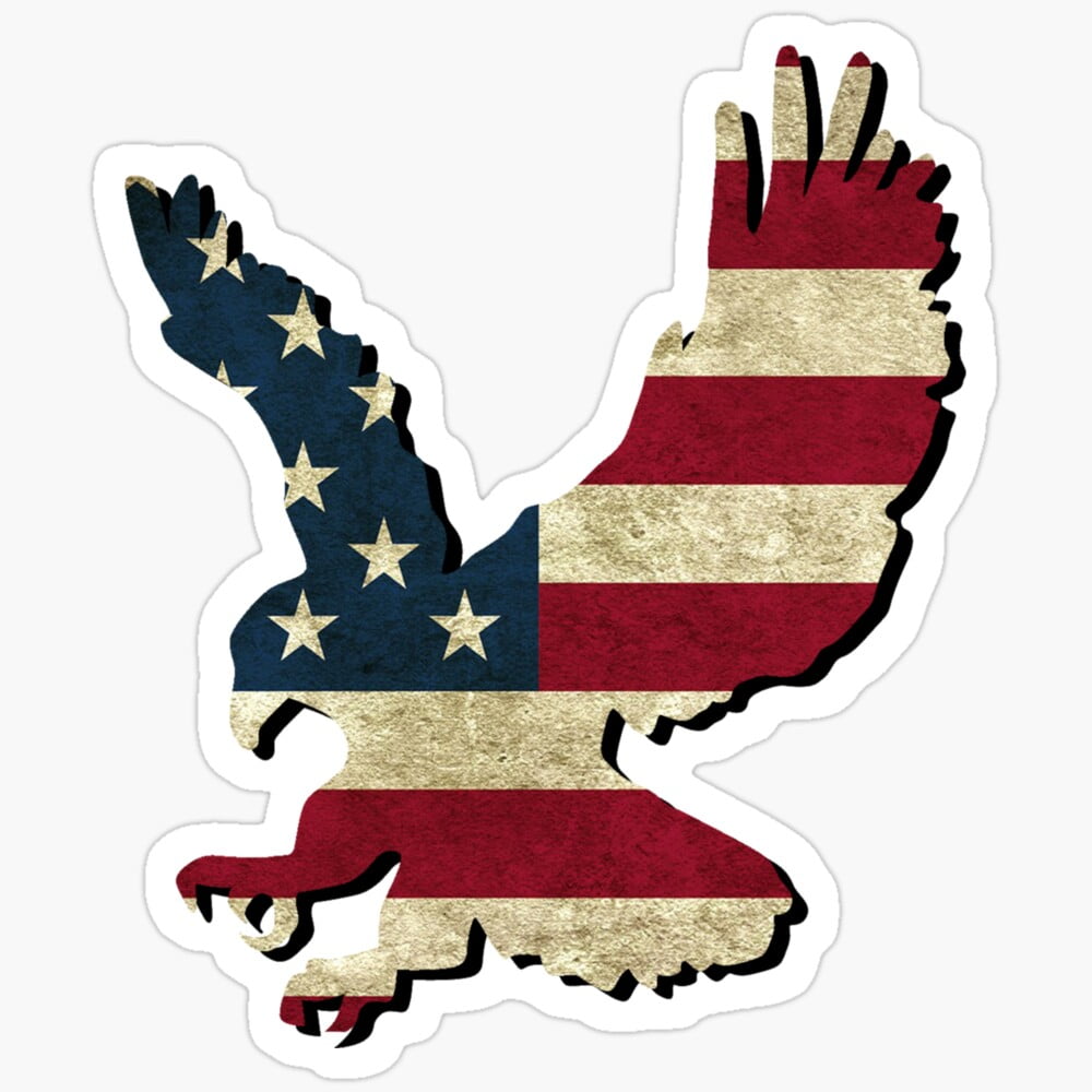 DOPASTICKER American Flag Eagle Animals Sticker Fourth Of July Sticker ...
