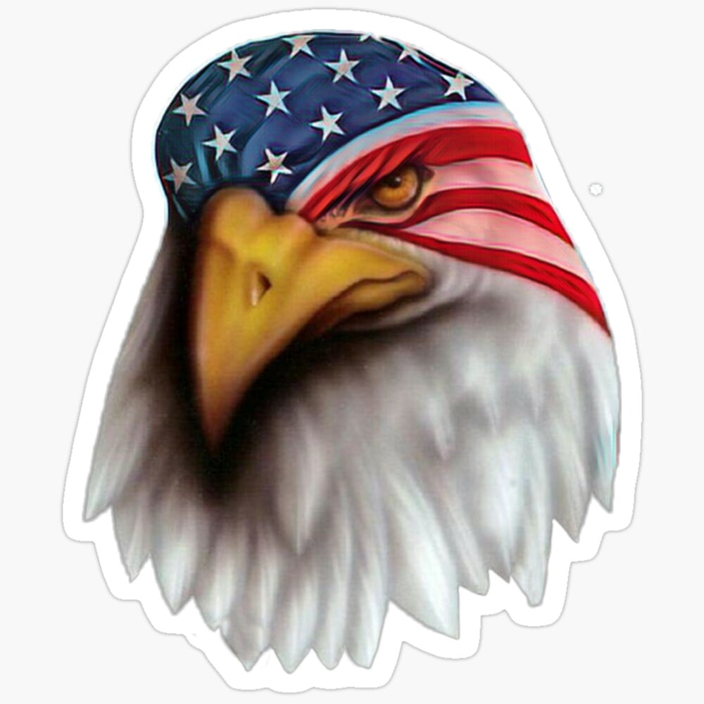 DOPASTICKER American Flag Eagle Sticker Fourth Of July Sticker ...