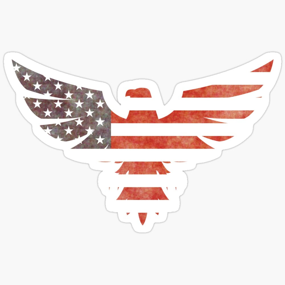 DOPASTICKER American Flag Eagle Sticker Fourth Of July Sticker ...