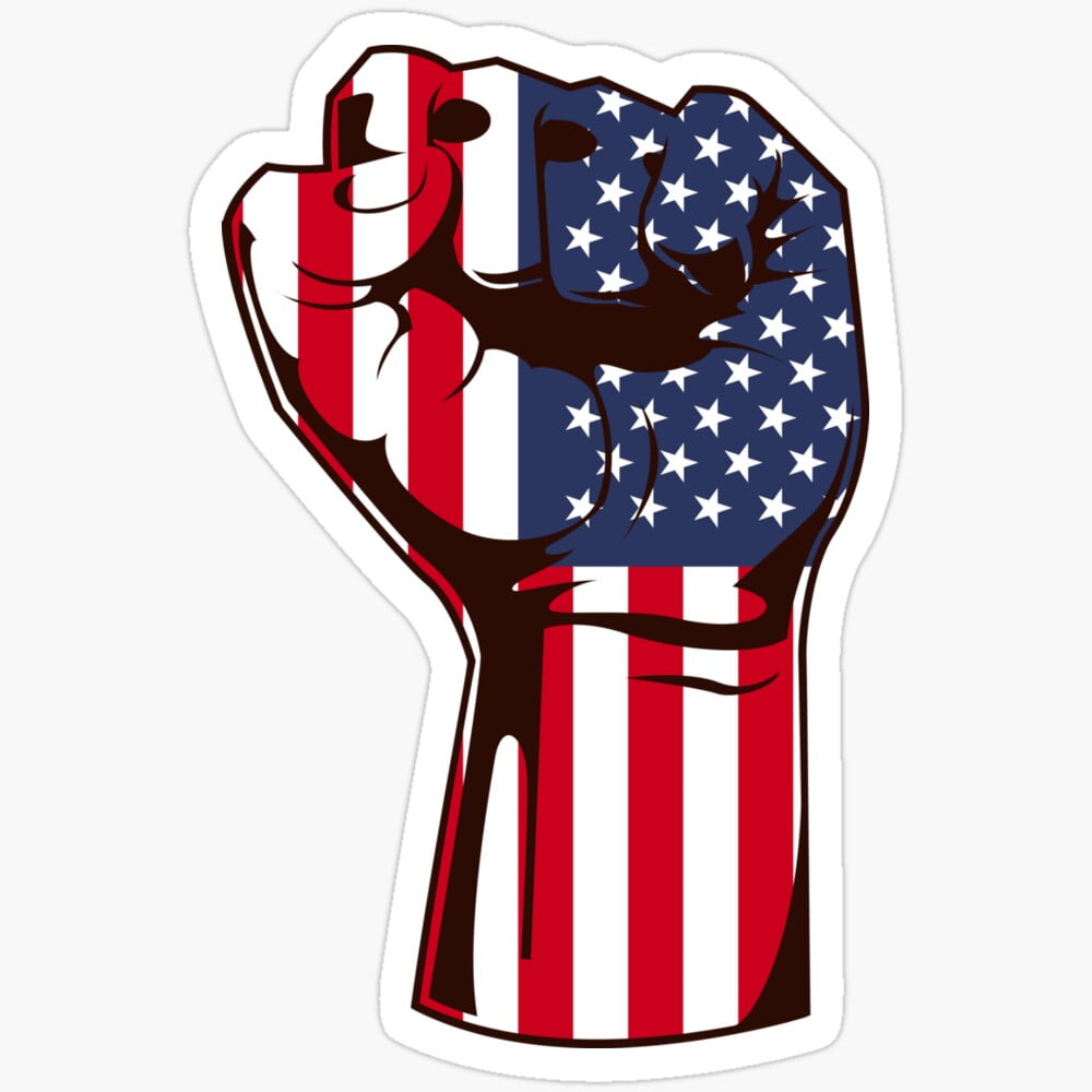 DOPASTICKER American Flag Fist I Love Usa Sticker Fourth Of July ...